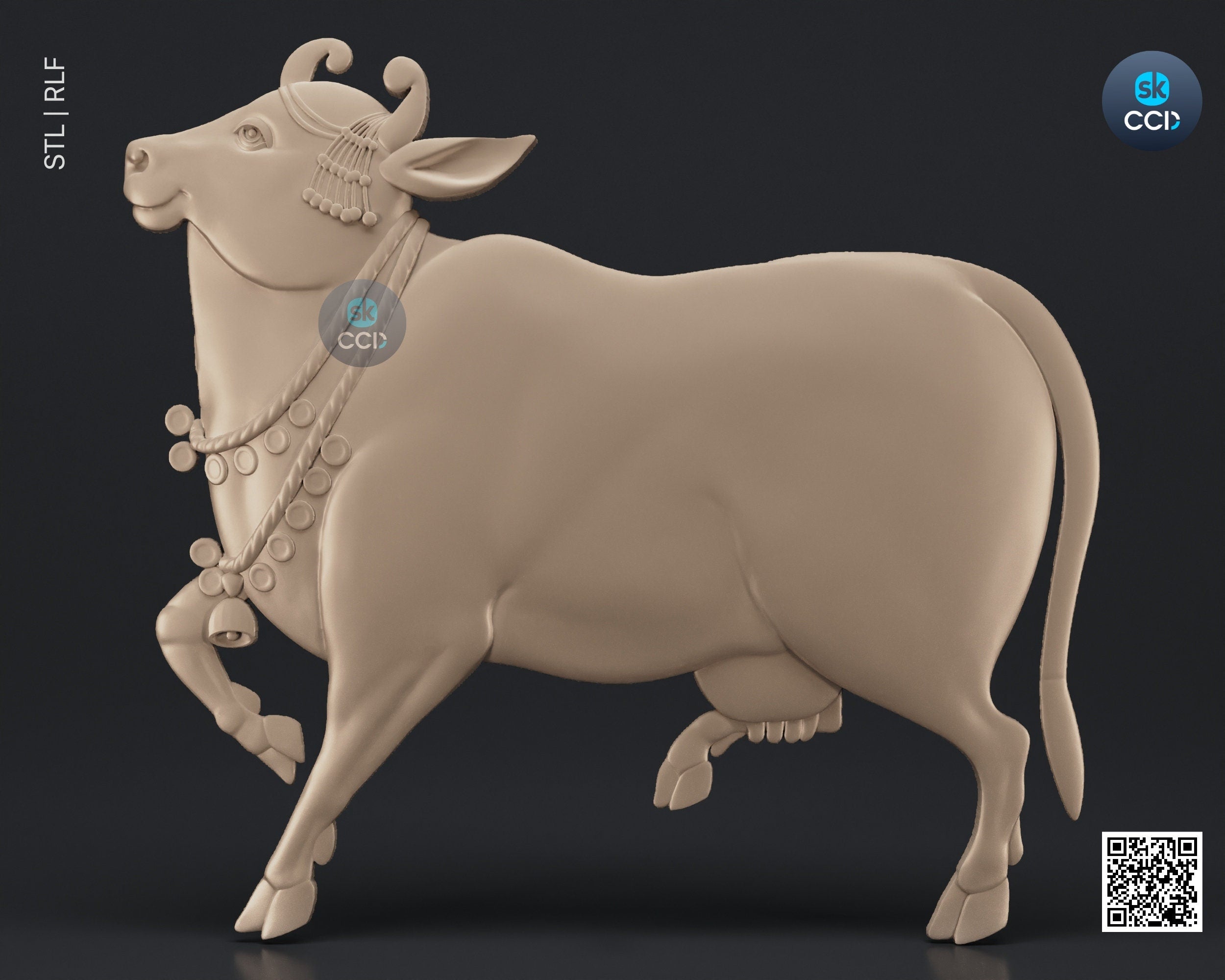Cow STL 3D Model, Wood Carvign Model, CNC Router Carving ArtCAM File ...